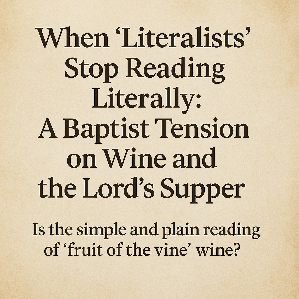 When “Literalists” Stop Reading Literally: A Baptist Tension on Wine a ...
